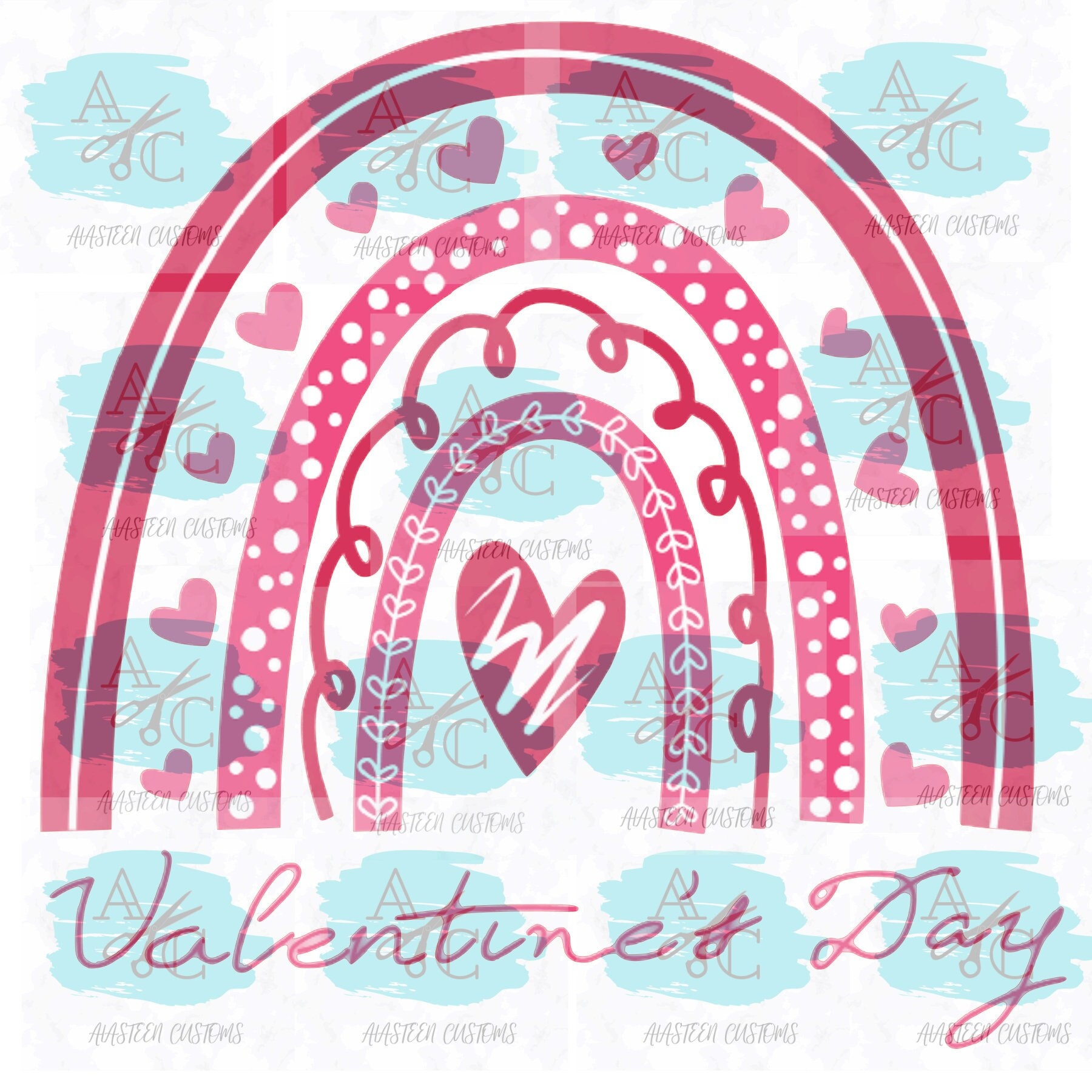 Rainbow Hearts Valentine's Day PNG (digital Download) - Etsy