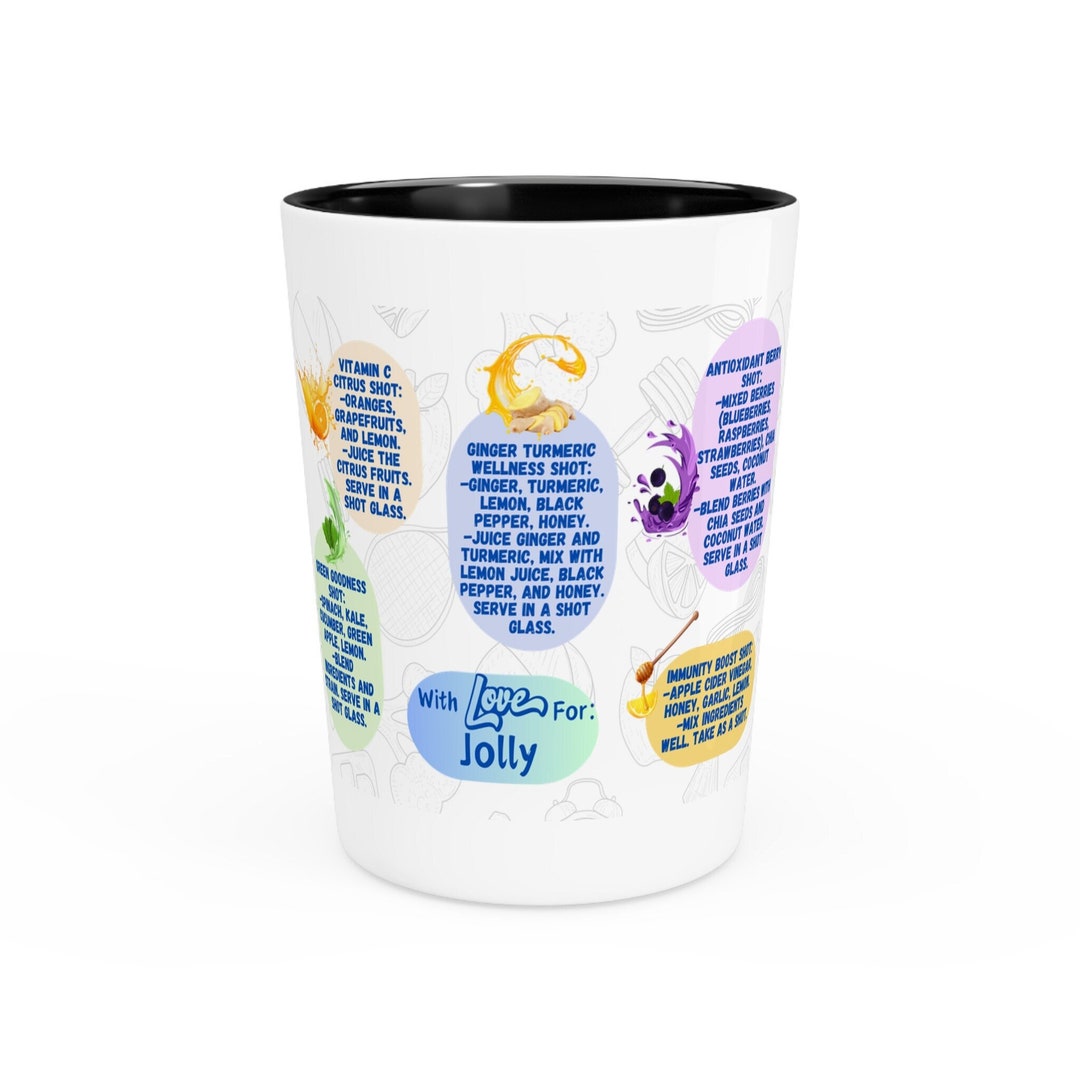 Healthy Drinks Shot Glass, Ceramic Drinking Cup, Immune System Boost ...