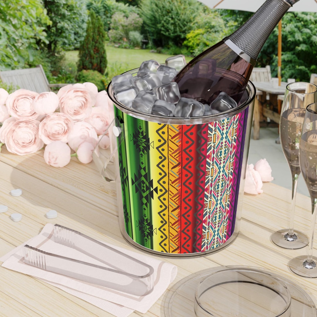 Boho Ice Bucket, Table Centerpiece, Acrylic Cooler, Fiesta Bucket ...