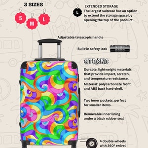 Colorful Travel Suitcase With Wheels, Upright Rolling Spinner Luggage ...