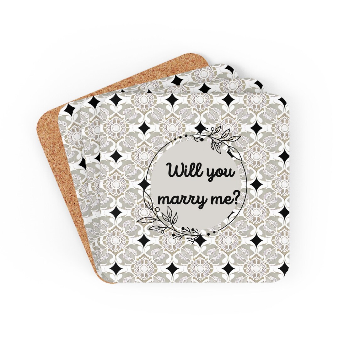 Wedding Reception Coaster, Anniversary Table Setting Decor, Corkwood ...