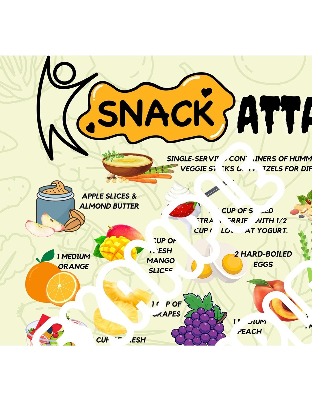 Snacks Chart to Enjoy Healthy Snacks, Simplify Light Meals Time at Work ...