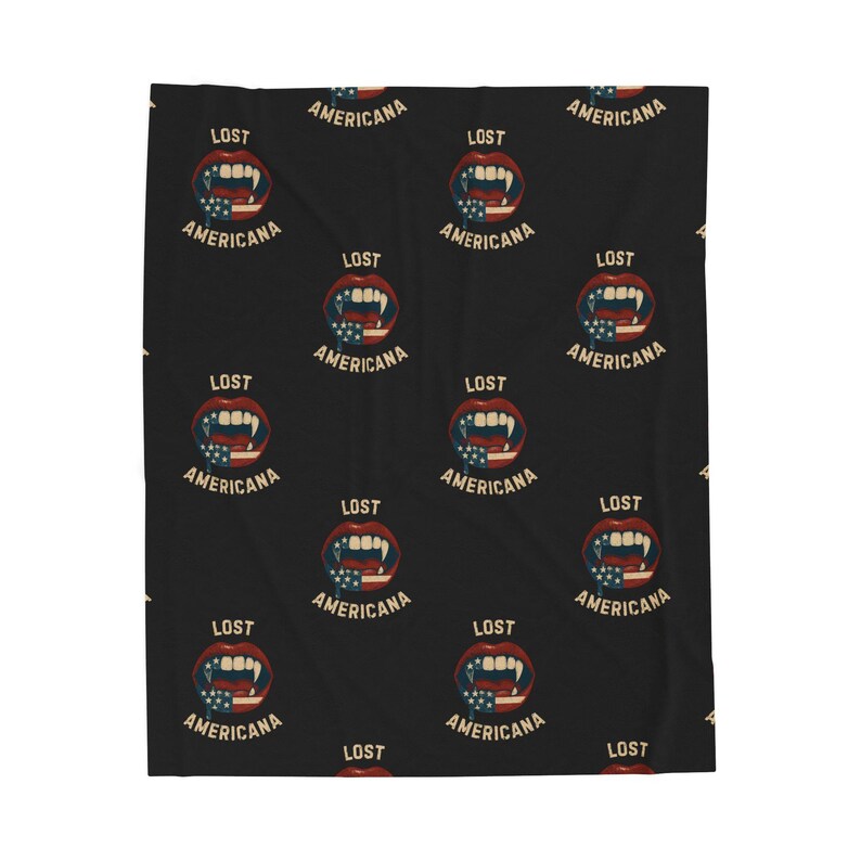 Lost Americana Vampire Fangs Plush Blanket, MGK Graphic Blanket ...
