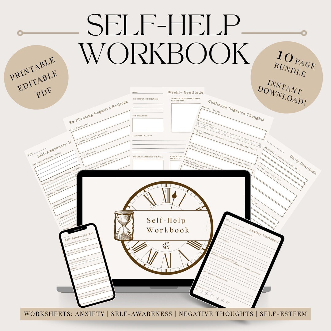 Self-help Workbook | Mental Health Journal | Anxiety | Self- Worth ...