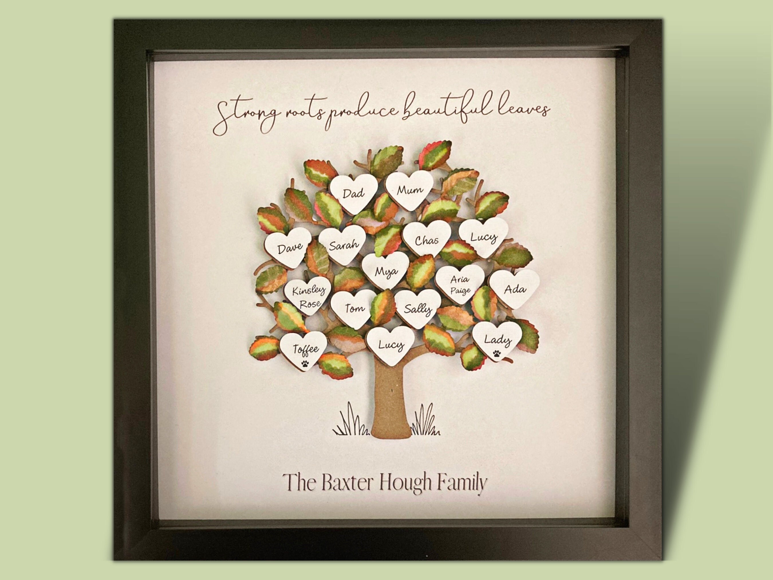 Family Tree Chart Handmade Thoughtful Gift, Grandchildren Family Tree ...
