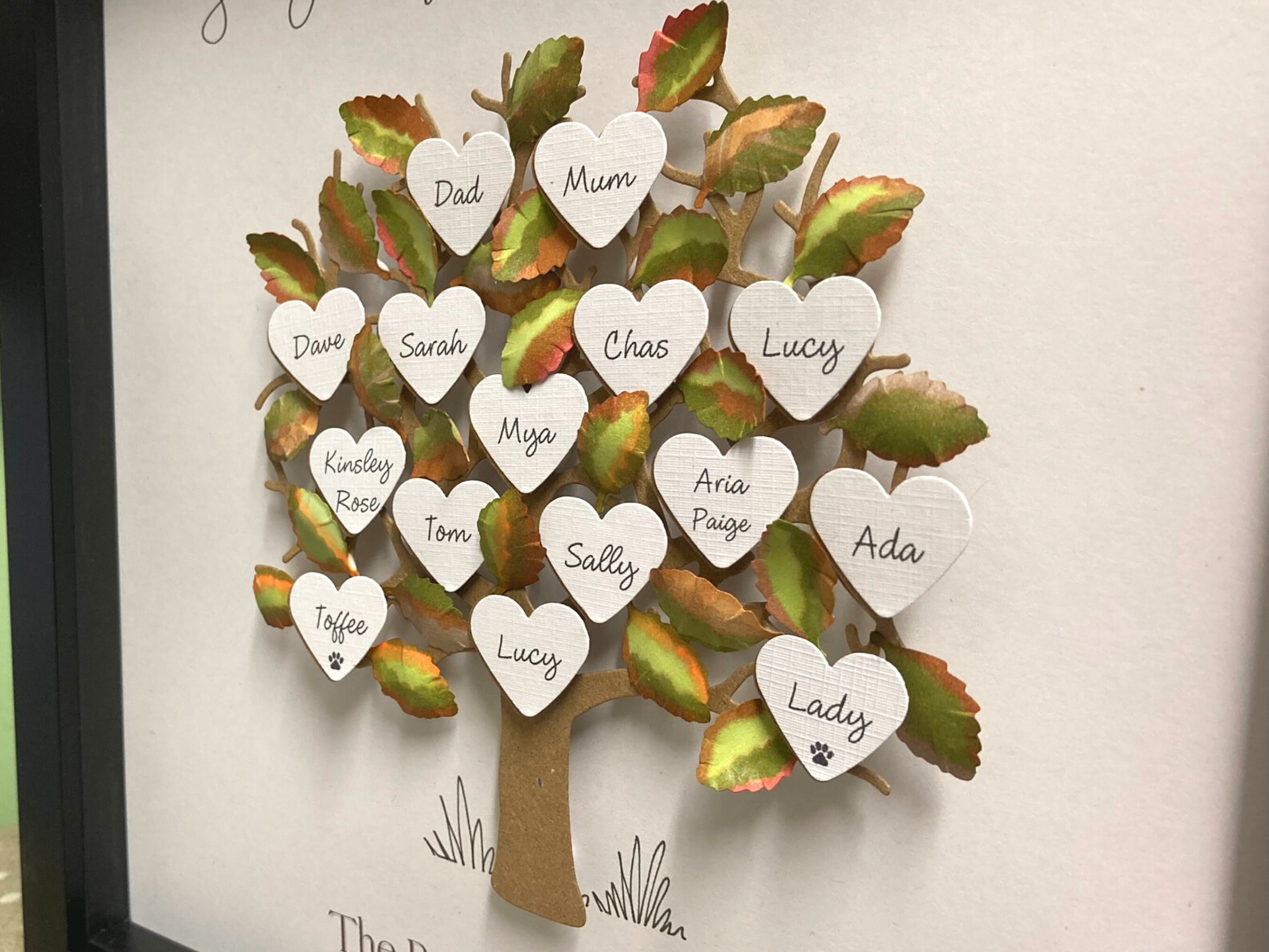 Family Tree Chart Handmade Thoughtful Gift, Grandchildren Family Tree ...