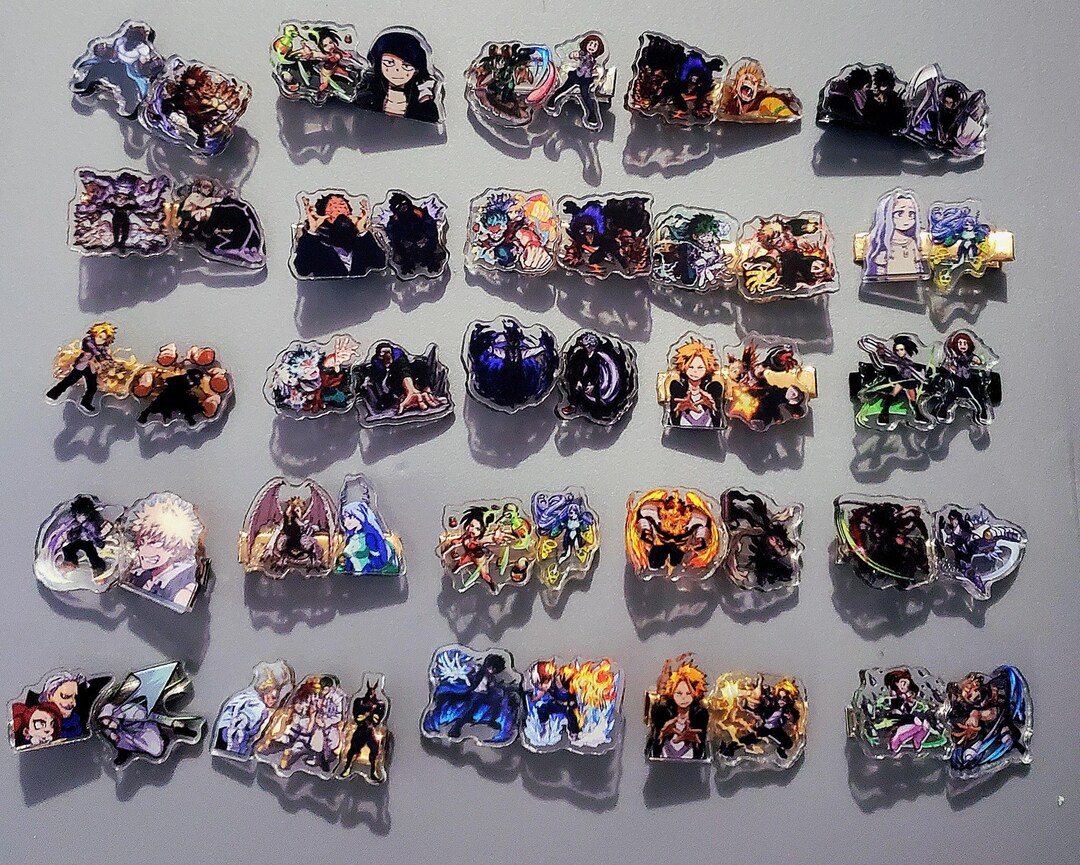 Set of 5 or 10 (random) Hero Anime Hair Clips, Kawaii, Anime Inspired ...