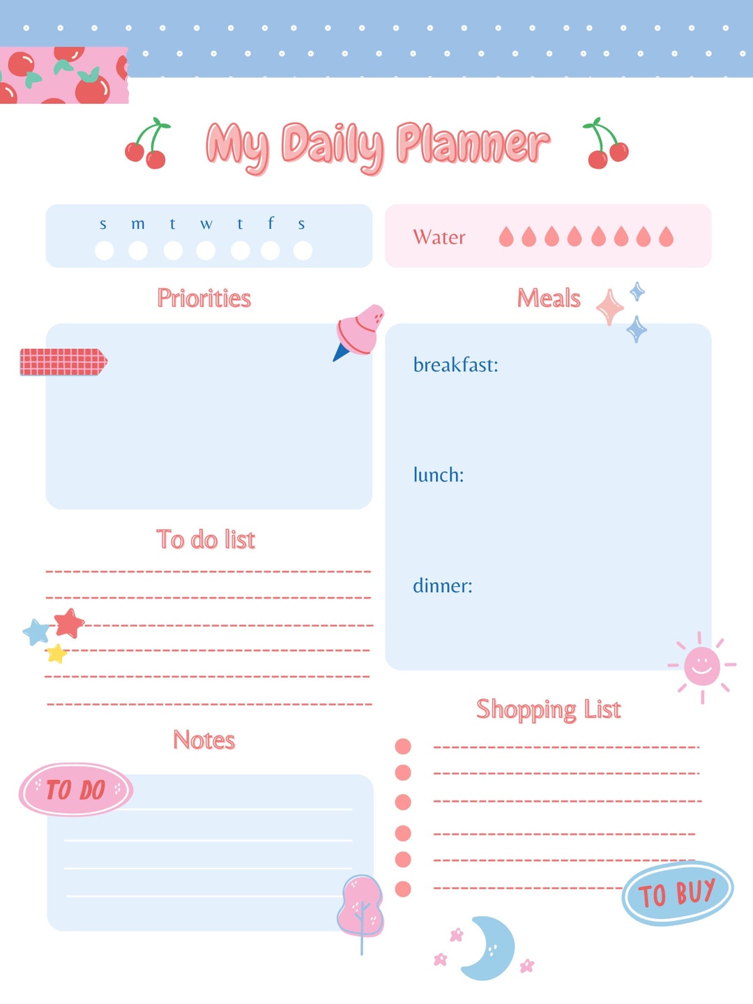 Daily to Do List Printable, Instant Download, Daily Planner, Printable ...