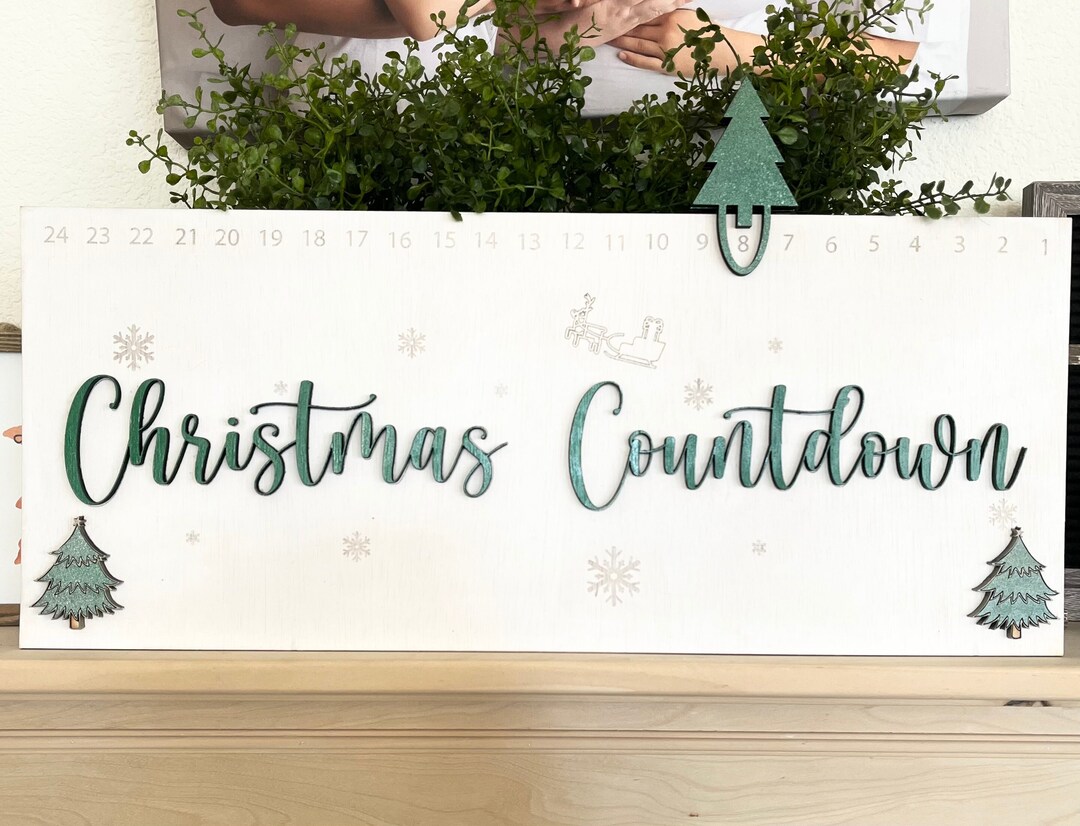 Christmas Countdown - Christmas Decor - Wall Decor - Christmas Gift ...