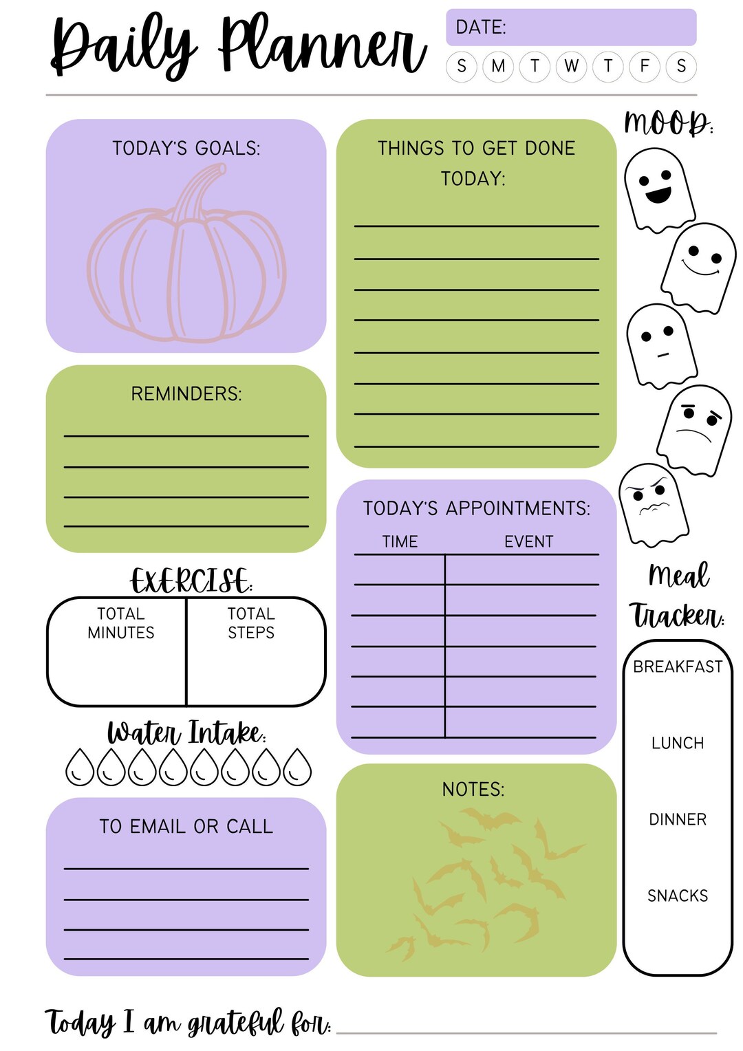 Daily to Do List Printable, Instant Download, Daily Planner, Daily ...