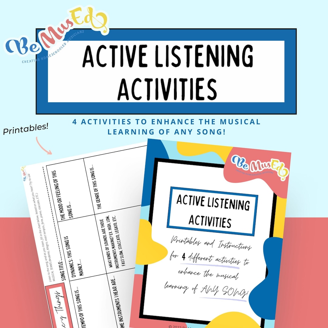 Active Listening Activities Homeschool Music Activity - Etsy