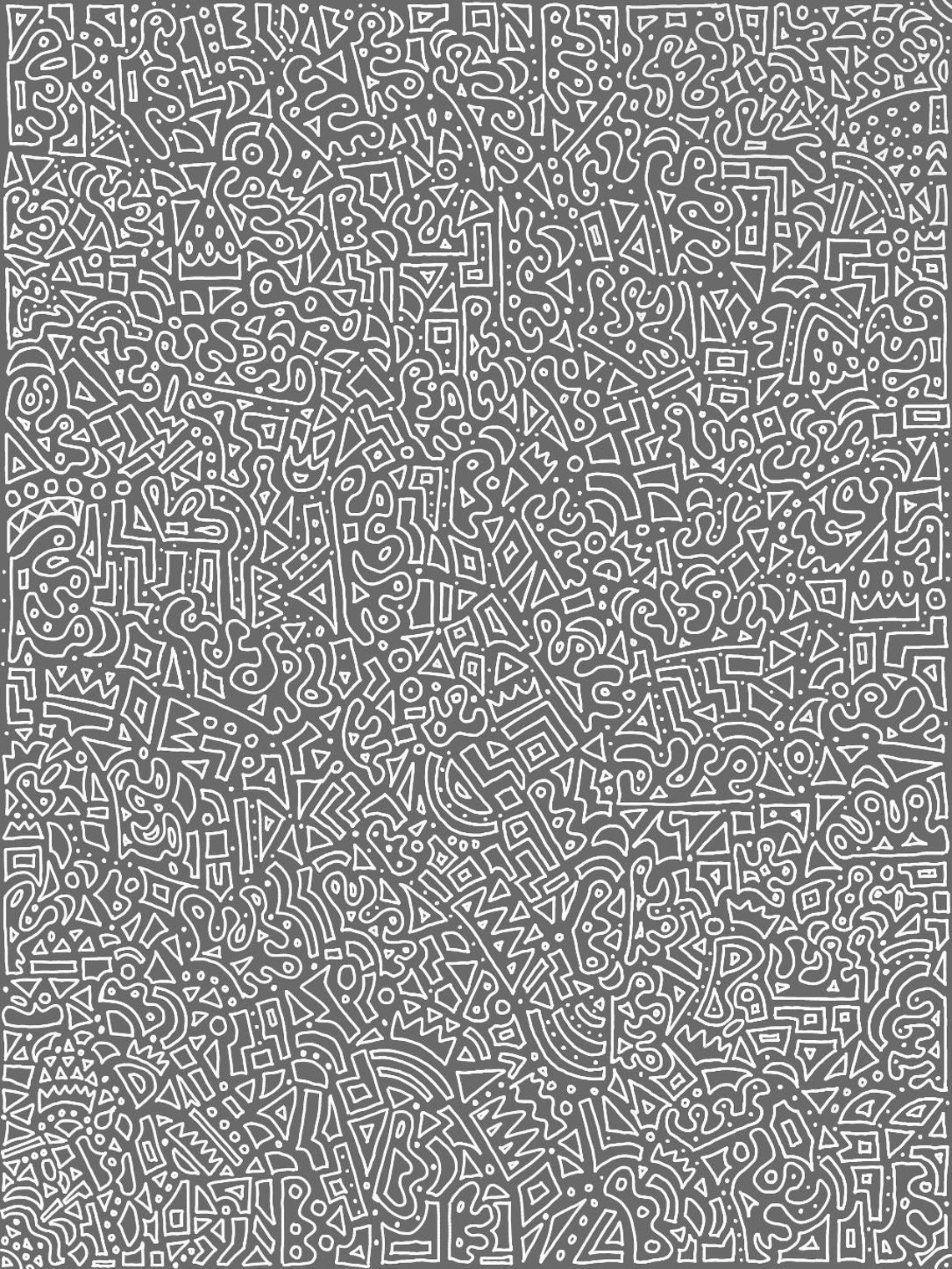 Freehand Doodles - Grey - Etsy