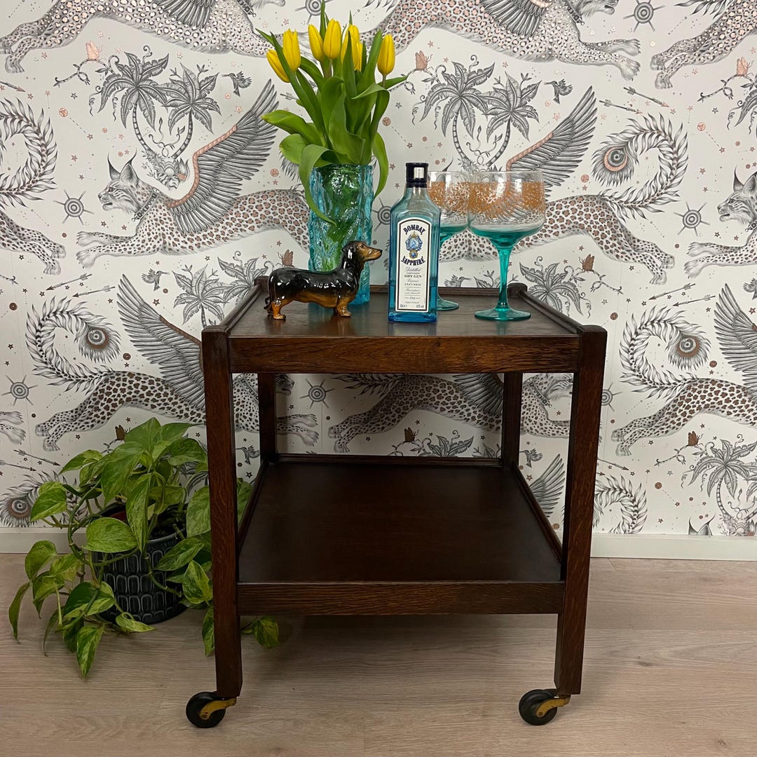 Small Vintage Tea Trolley Retro Drinks Trolley Cocktail Trolley Side ...