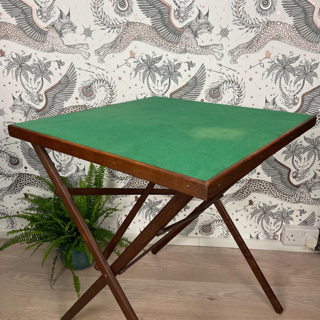 Vintage Folding Card Table | Vintage Folding Table | Games Table - Etsy UK