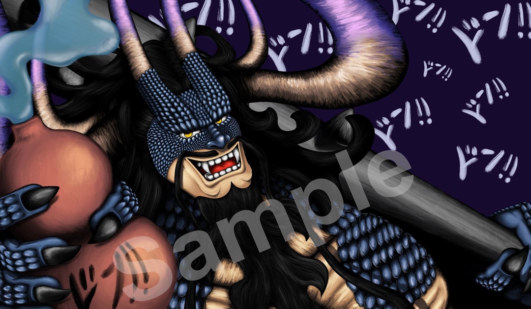 Custom Kaido Playmat Design With Club and Gourd Bottle for One Piece ...