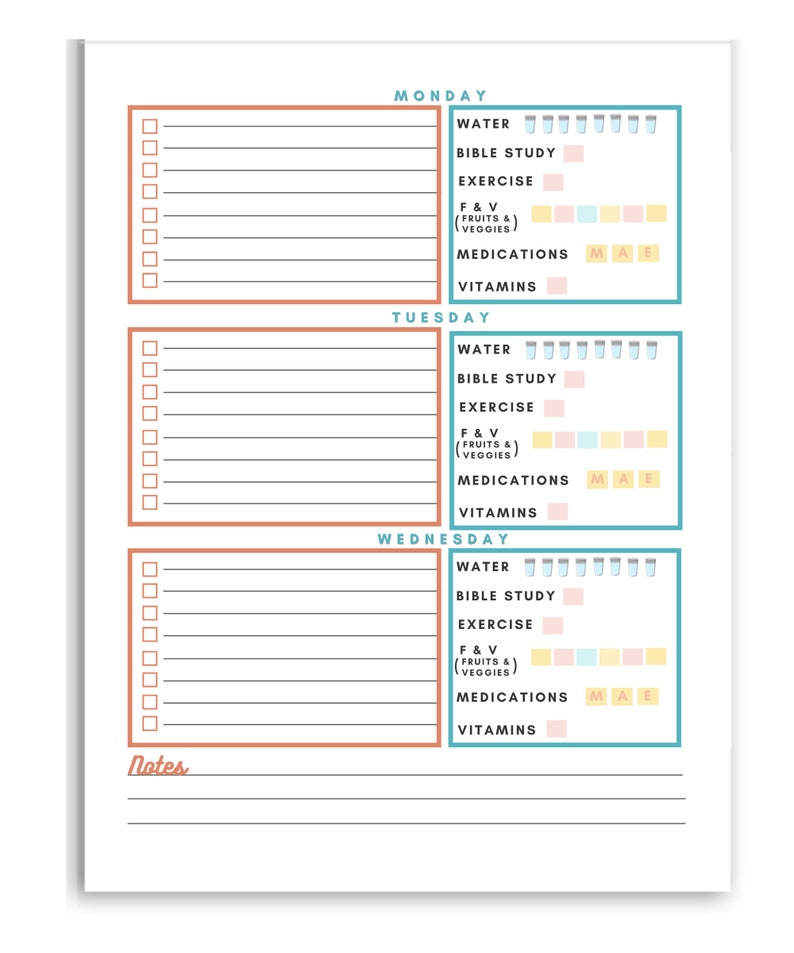 Printable Daily Planner Pages - Etsy