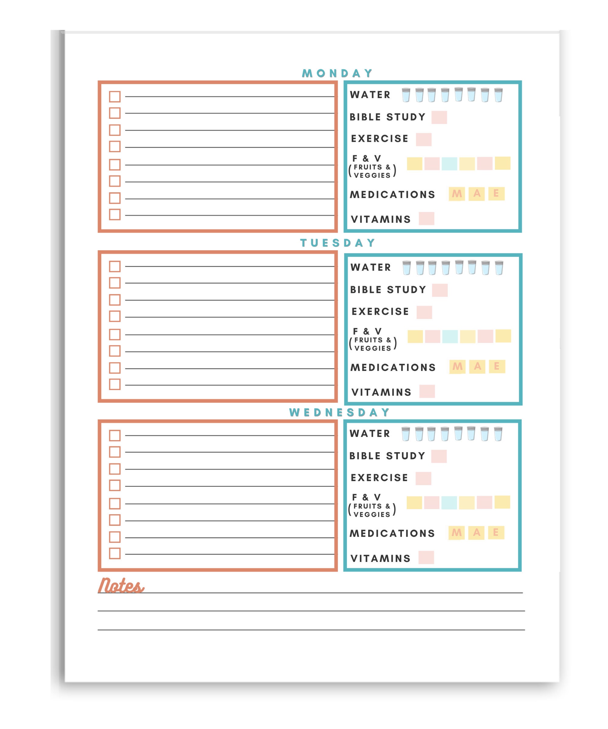 Printable Daily Planner Pages - Etsy