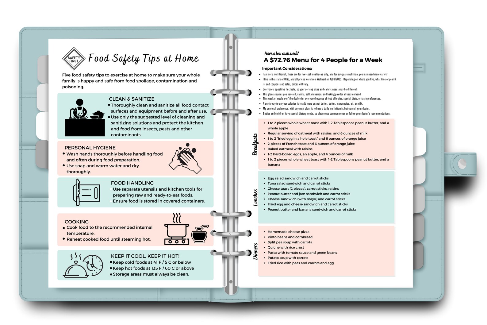 Printable Meal Planning Tools Collection - Etsy