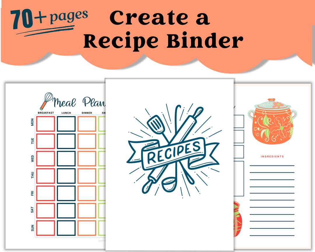 70 Page Printable Recipe Binder - Etsy