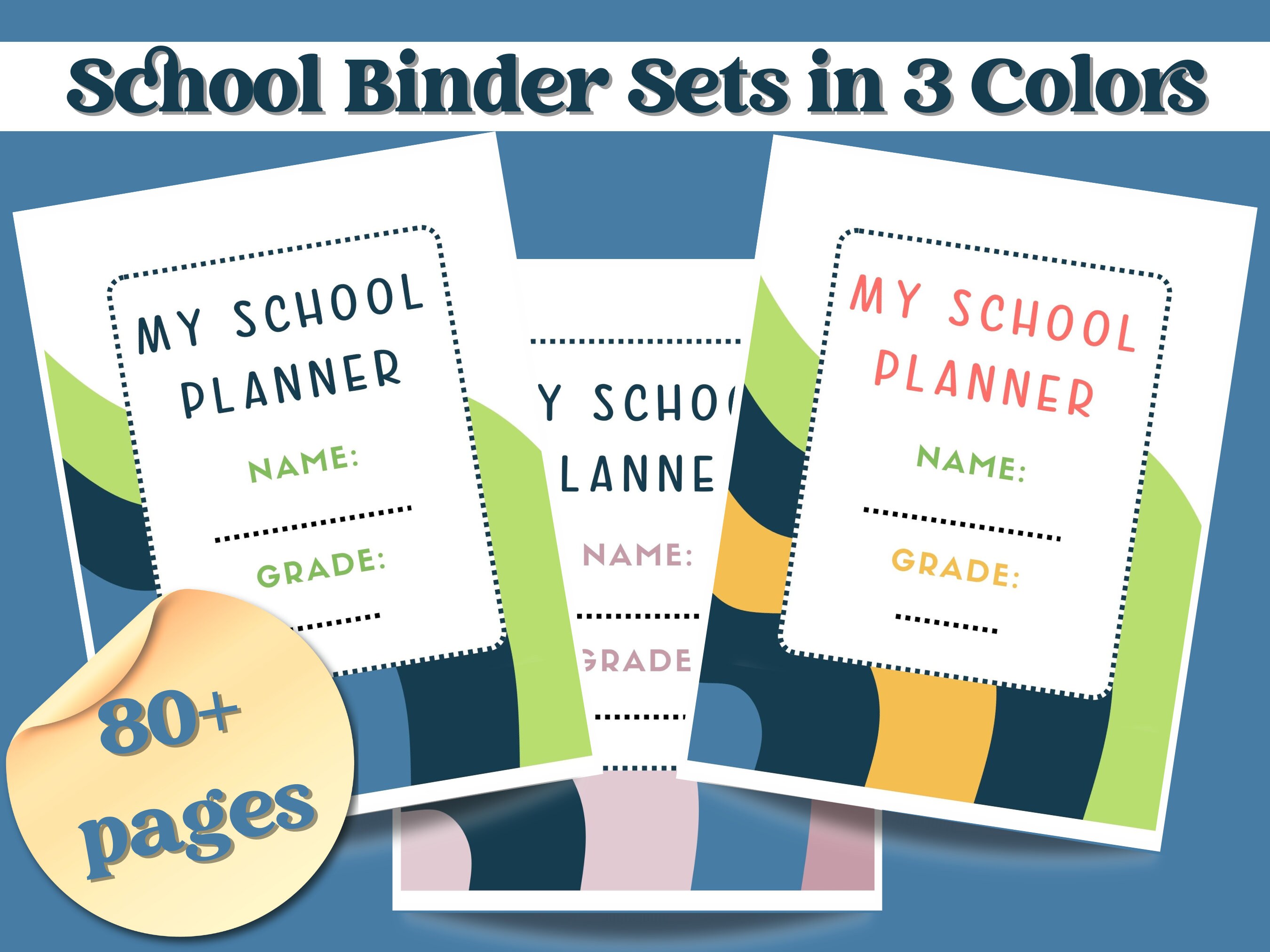80+ Pages of Printable First Day of School Signs & School Planner Pages ...
