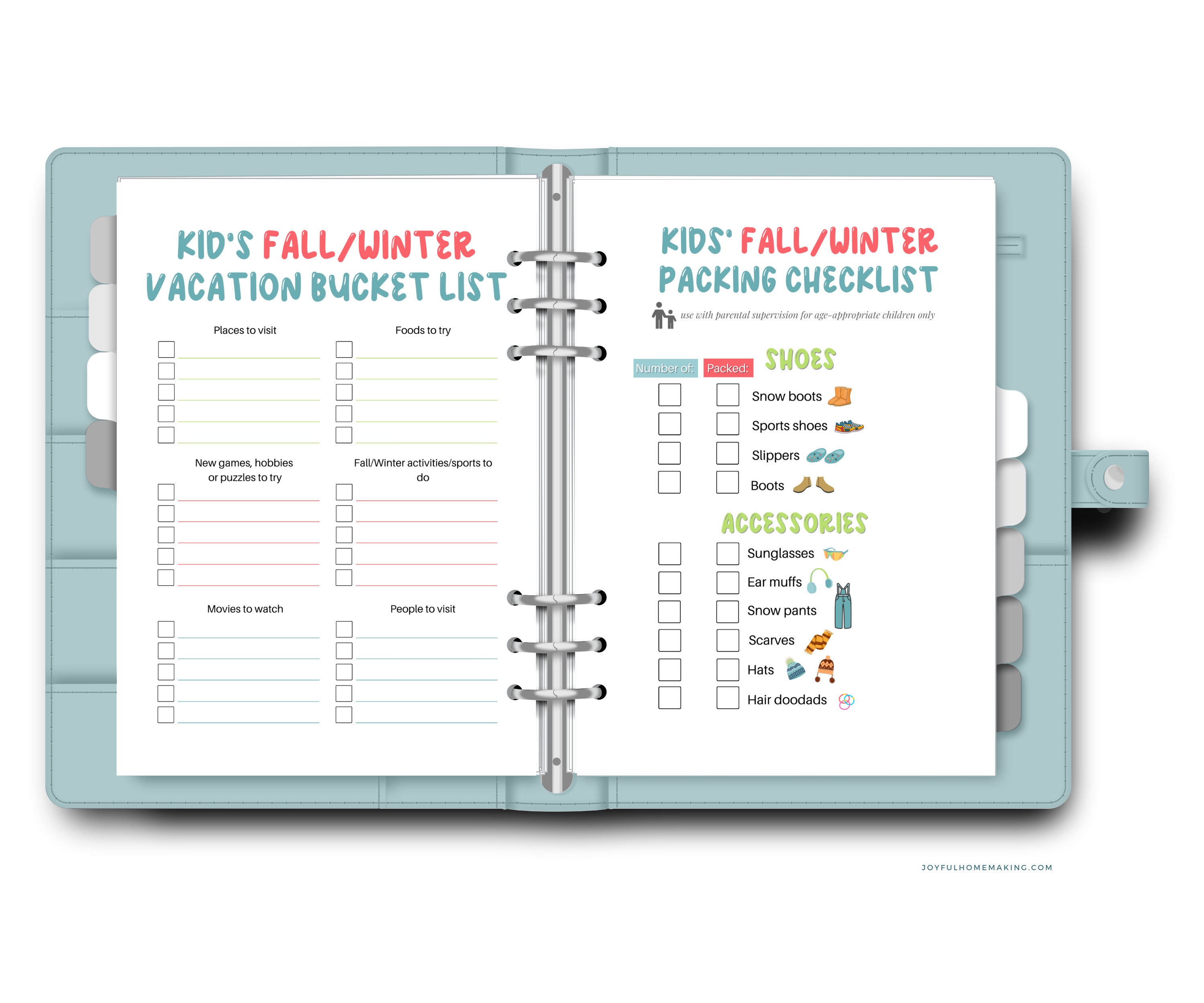 Vacation Packing Checklist for Kids - Etsy