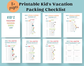 Editable Packing List for Kids Template | Kids Visual Packing List ...