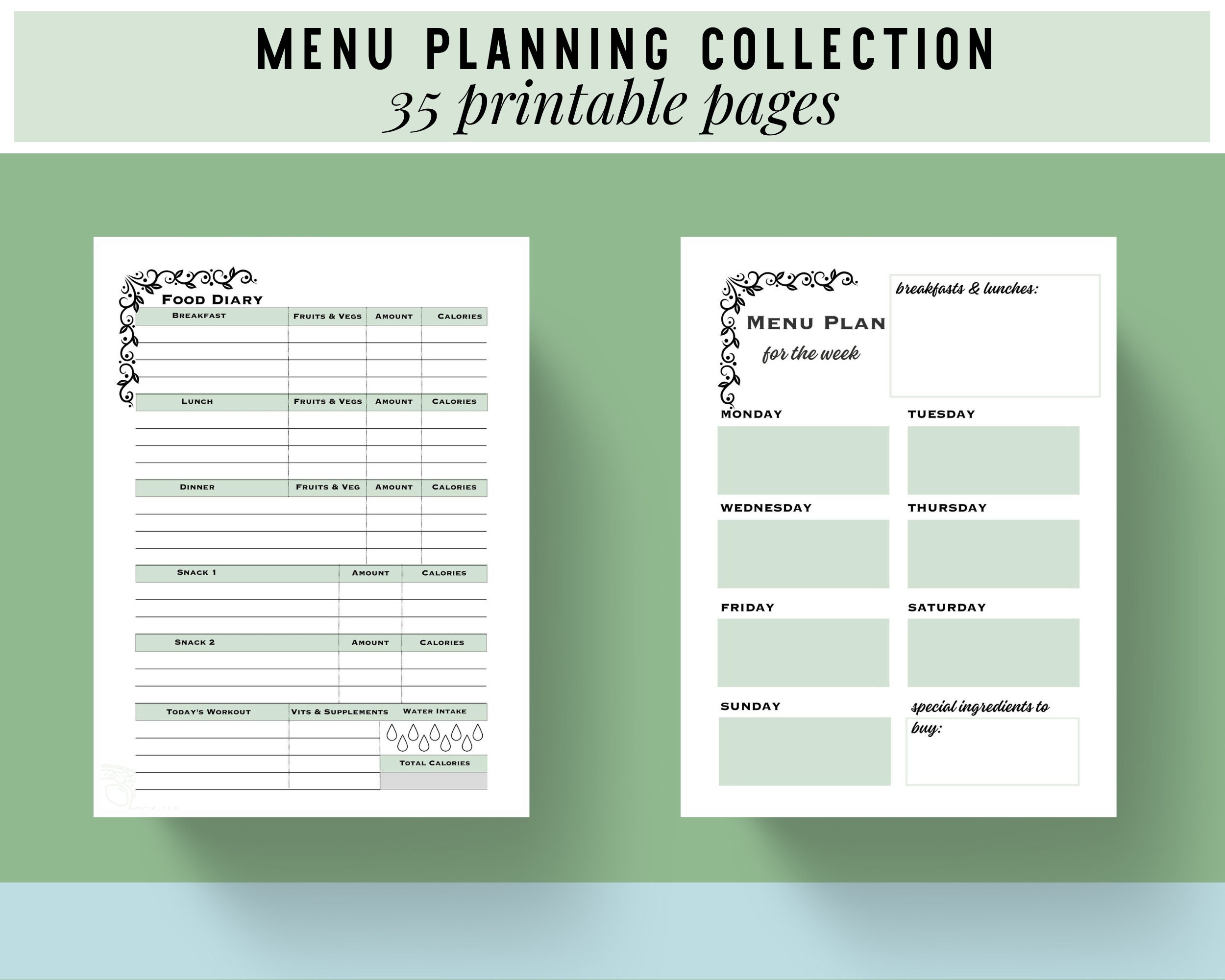 Printable Meal Planning Tools Collection - Etsy