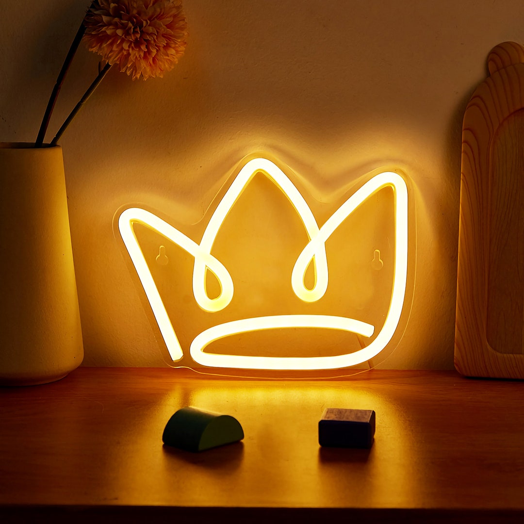 Crown Neon Signs Crown Neon Light Crown Led Sign King Neon - Etsy