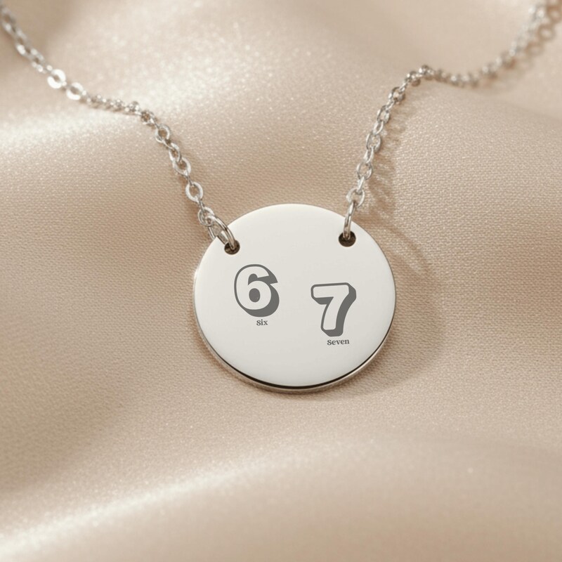 Number 67 Necklace - Etsy