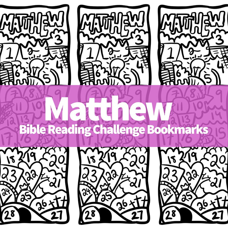 Matthew Printable Bible Reading Challenge Bookmarks - Etsy