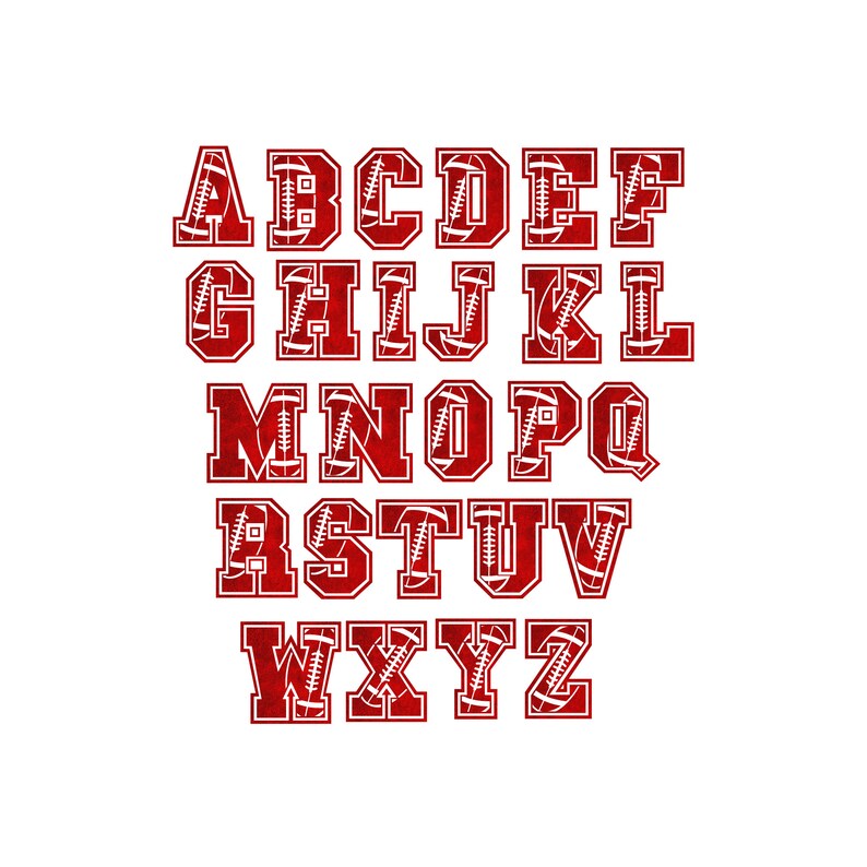 Football PNG Alphabet Letters PNG Digital Letters Football - Etsy