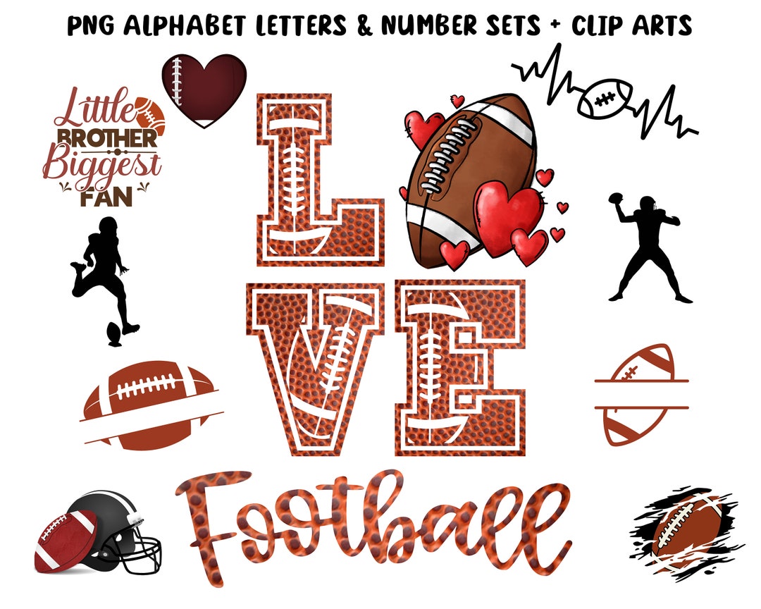 Football Alphabet Letters PNG Bundle, Football Sports Letters Hand ...
