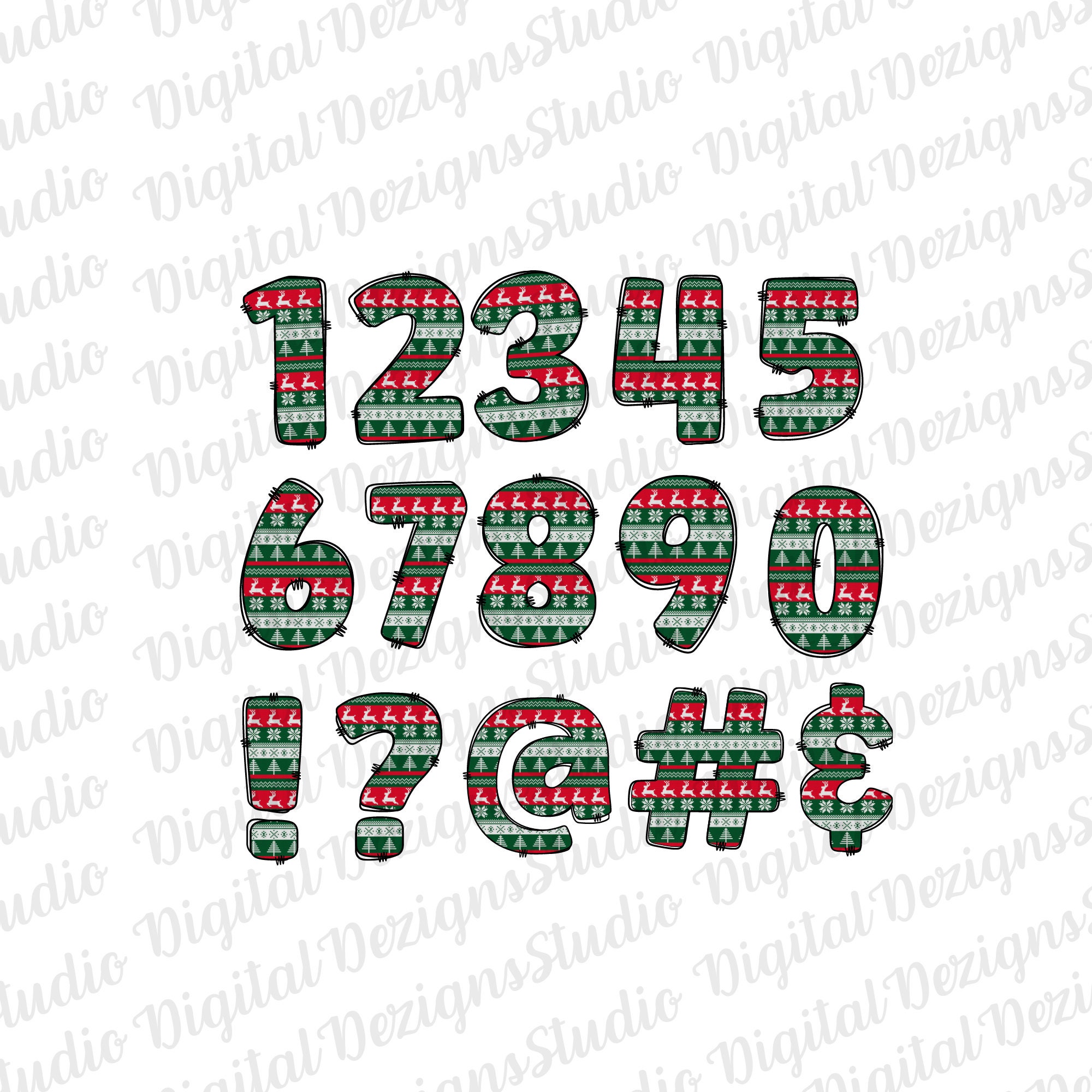 Christmas Buffalo Doodle Alphabet PNG, Christmas PNG Letters, Christmas ...