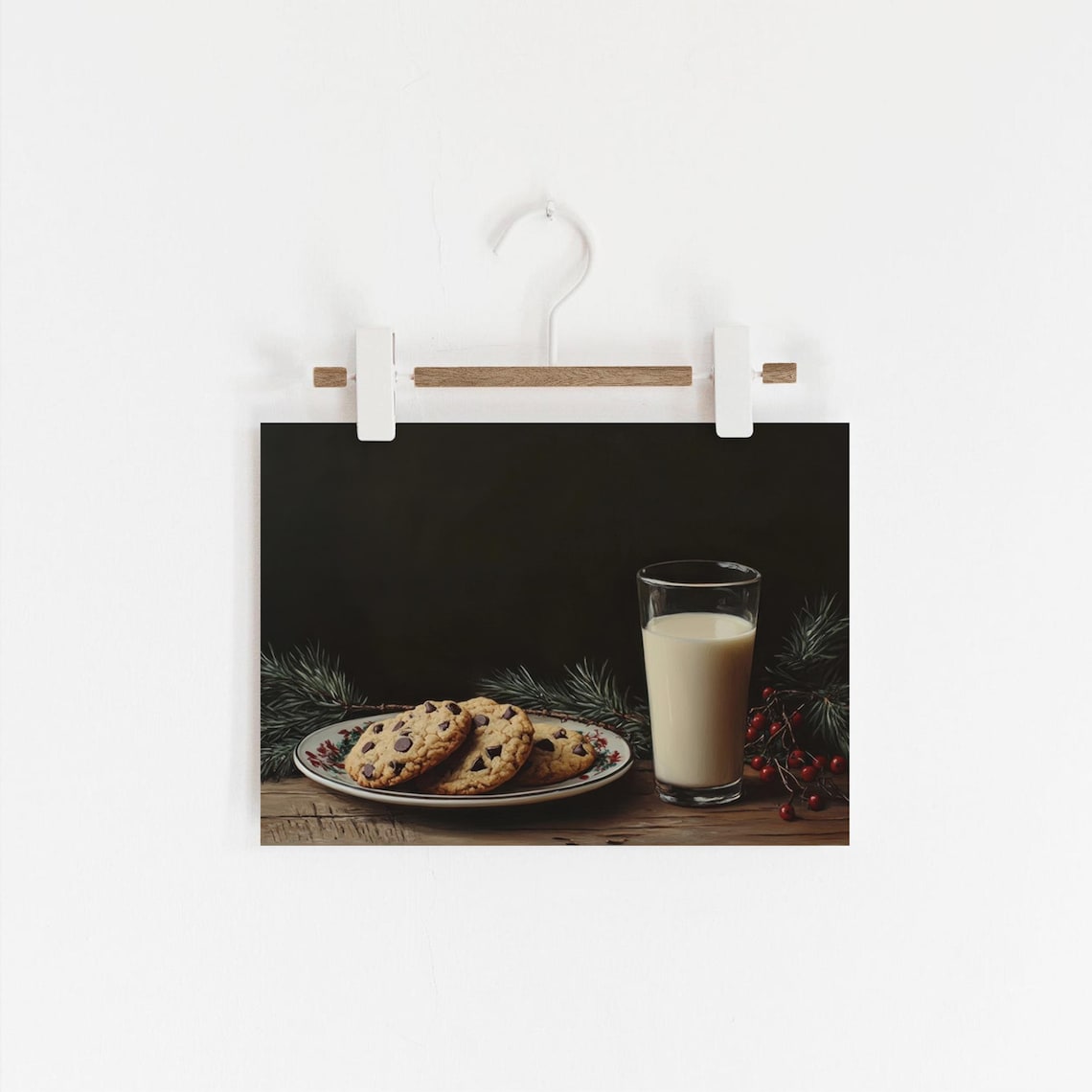 Santa’s Milk and Cookies | Vintage Christmas Wall Art | Holiday Fine ...