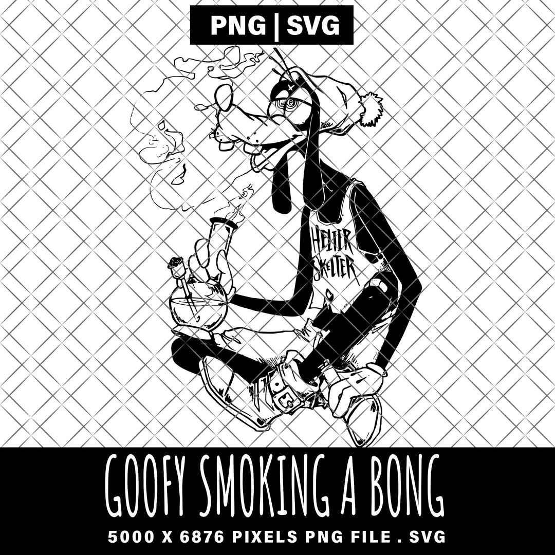 Goofy Smoking A Cannabis Bong Getting Blazed Goofy Stoner - Etsy