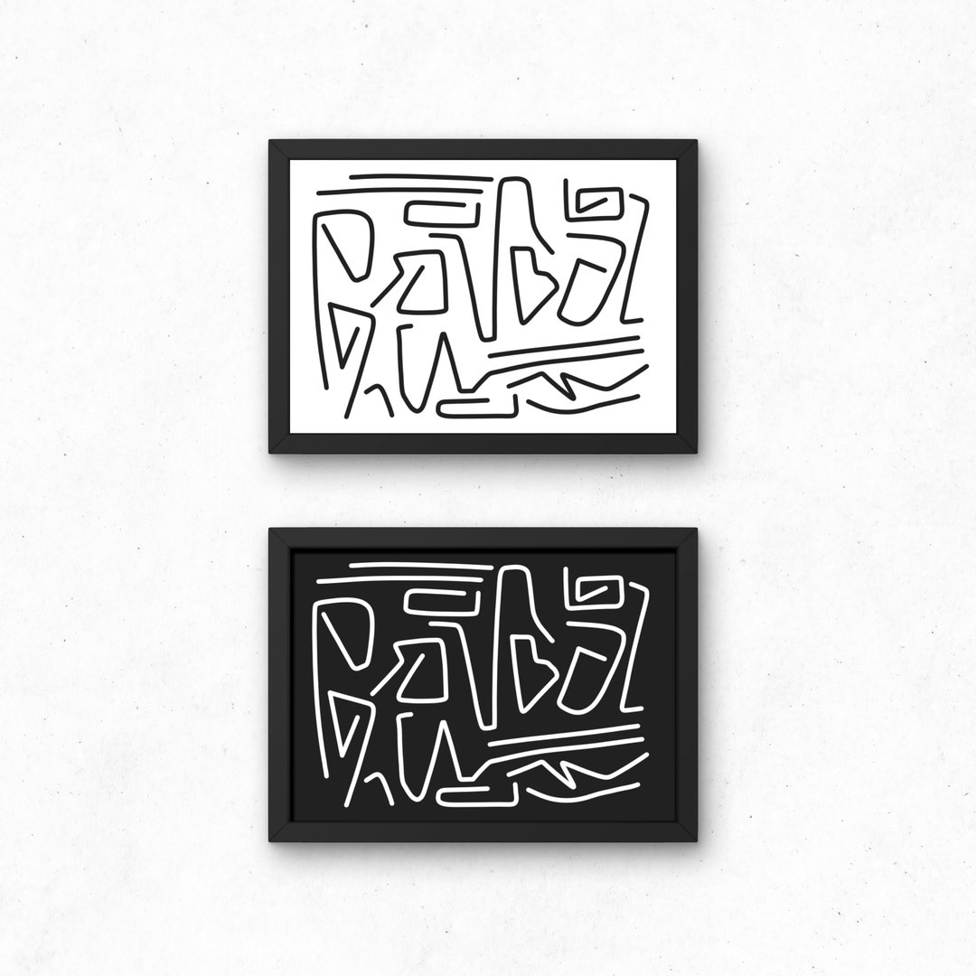 Geometric Pattern | Aztec Tribal | Hand Drawn Digital Print | Line Art ...