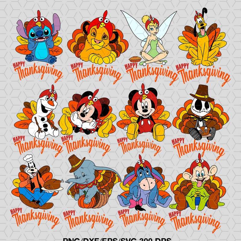 Stitch Thanksgiving Svg - Etsy