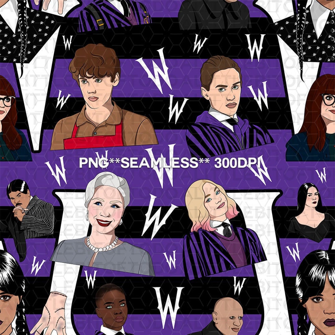 Wednesday Seamless Pattern Png, Digital Download Transfer - Etsy
