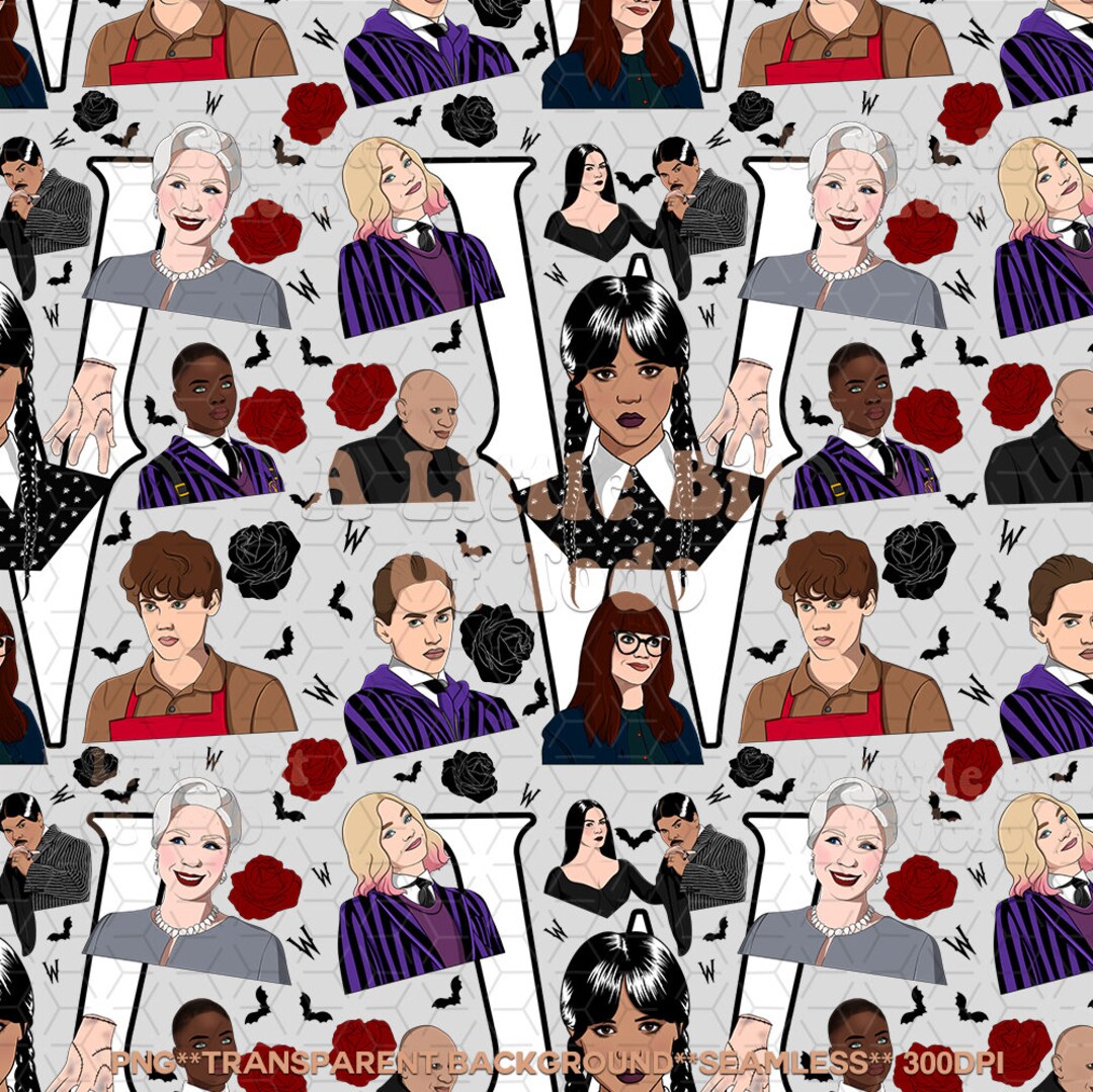 Wednesday Seamless Pattern, Pattern Png, Pattern Transfer, Png - Etsy