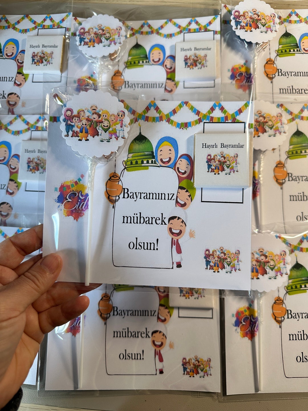 5x Large Eid Cards Bayram Cards Chocolate Lollie Children Cards Gift Cards Money Card Greeting ...