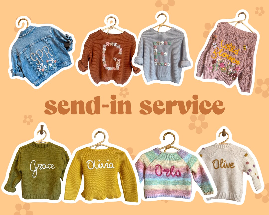 Personalised Hand Knitted Baby Cardigans SEND IN SERVICE Baby Name ...