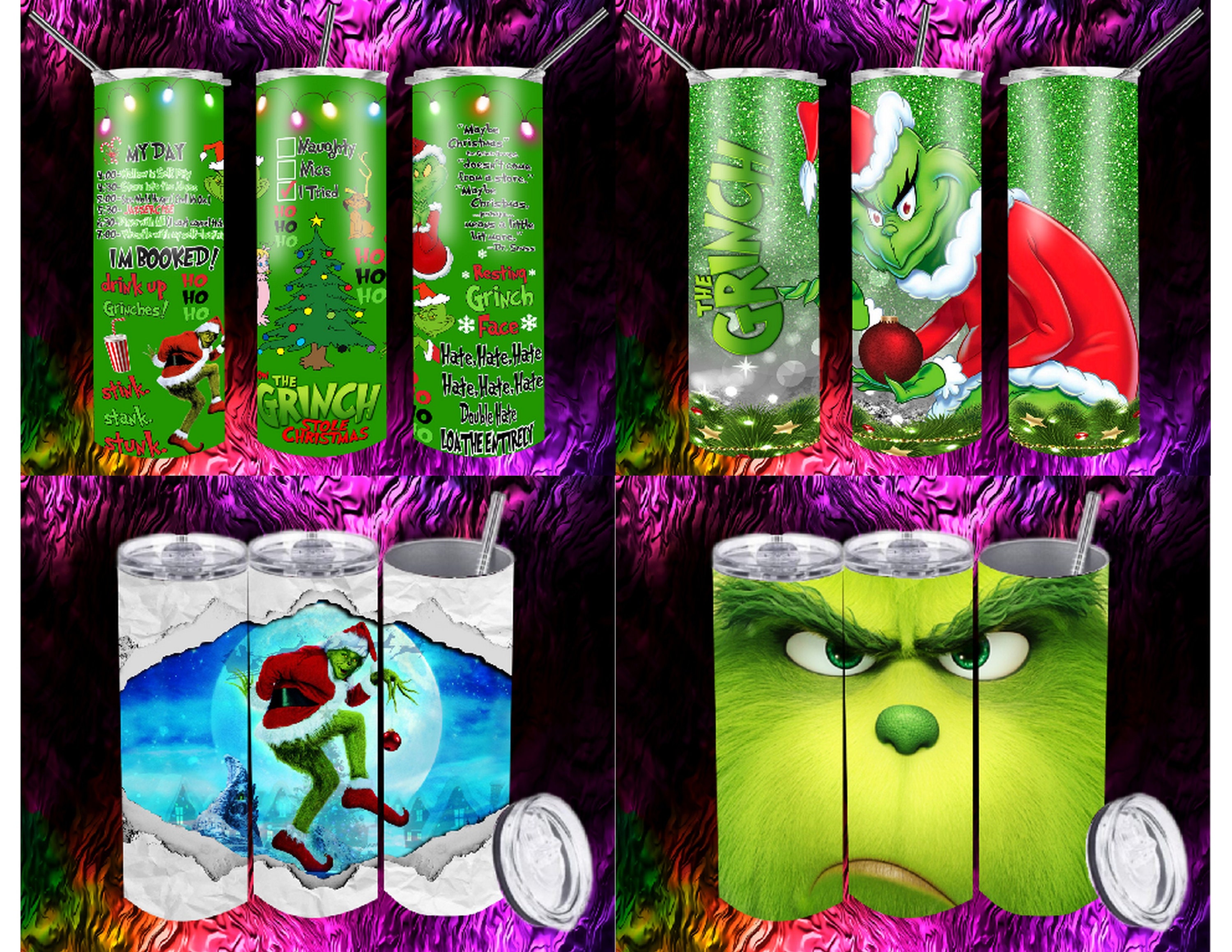 15 Grinch Png Files to Make Sublimation Tumblers - Etsy