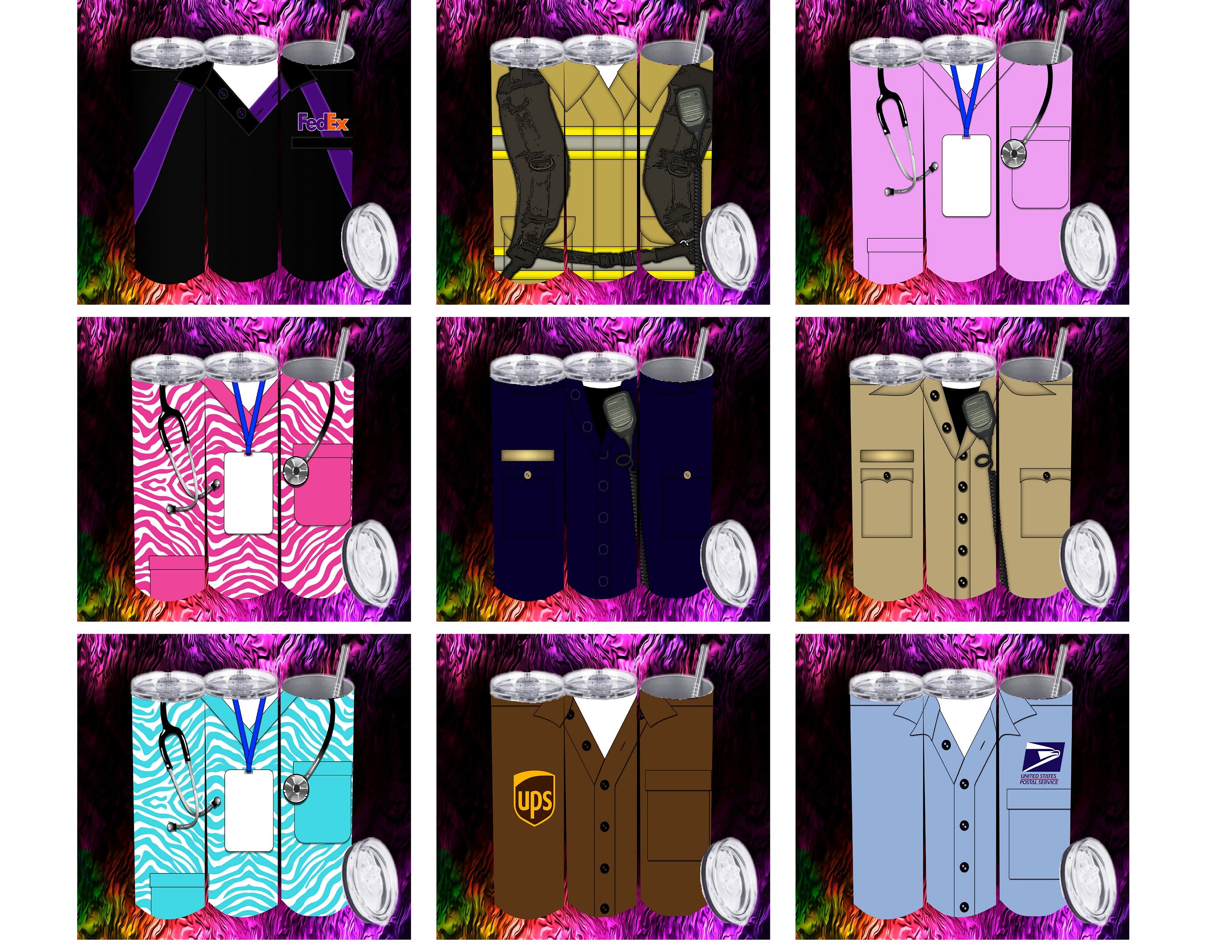 Uniform Png Files Wraps to Make Sublimation Tumblers - Etsy