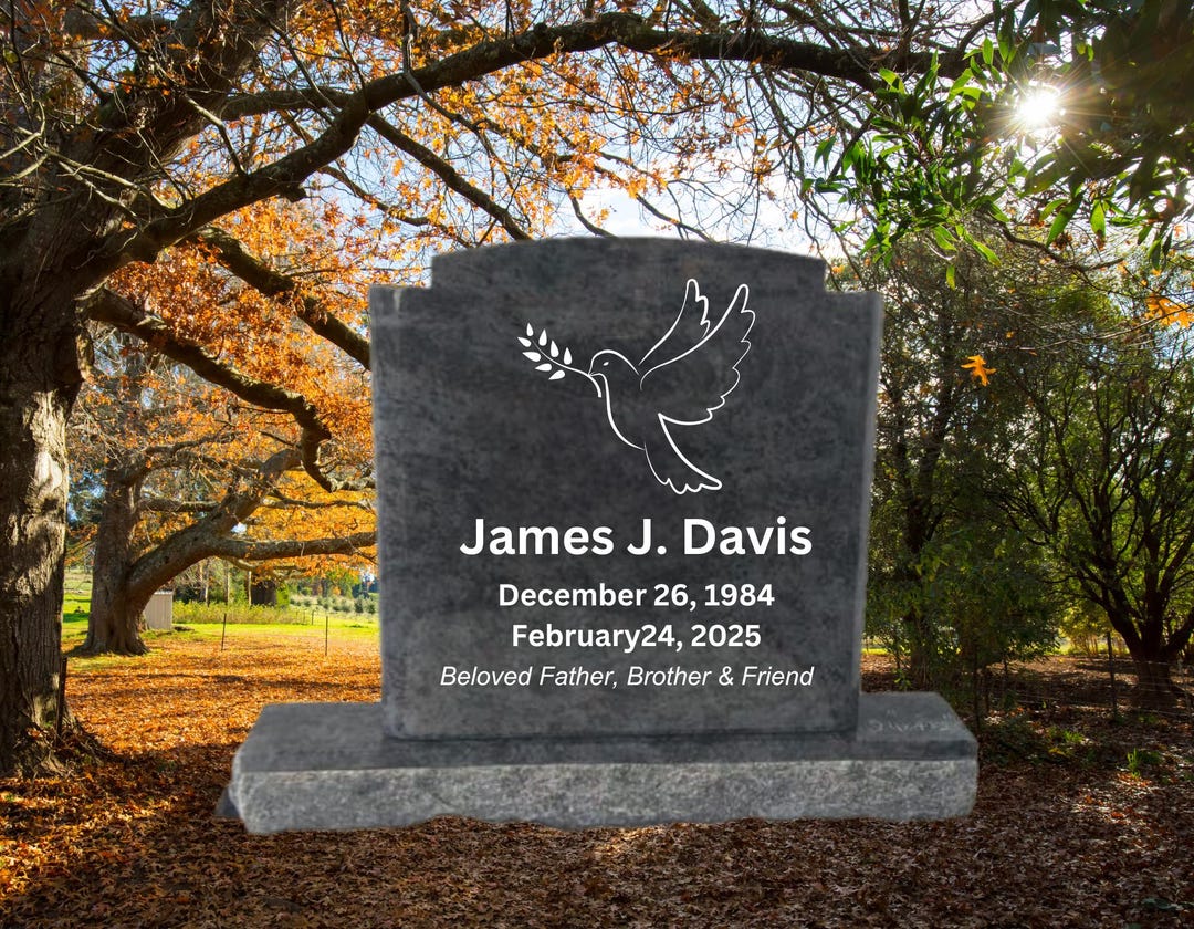 Premium Bahama Blue Granite Headstone Memorial Cemetery Grave Marker ...