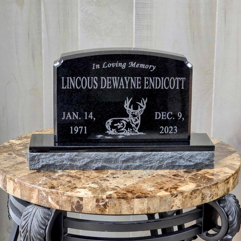 Laser Engraved Black Granite Mini Memorial Headstone: Custom Garden ...