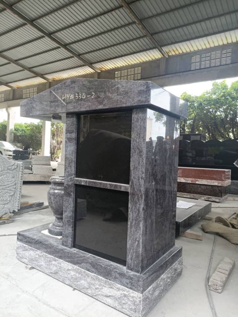 Customized Granite 2 Niche Columbarium for Cremation Urns, Private ...
