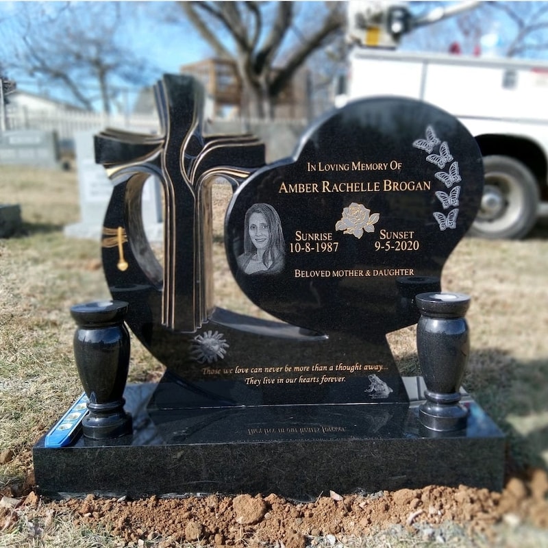 Granite Cross Headstone - Etsy