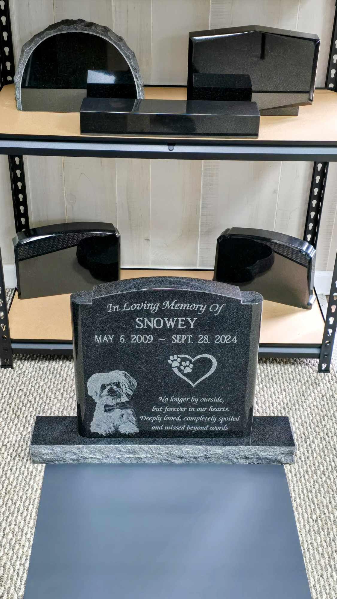 Custom Headstone Cemetery Grave Marker in Premium Black Granite and ...