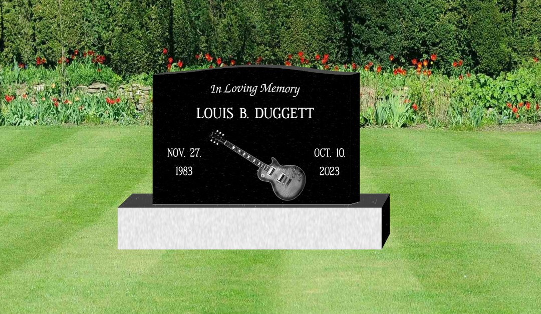 Laser Engraved Mini Upright Headstone | Custom Grave Marker | Jet Black ...