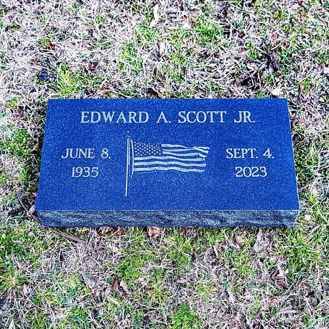 Flat Grave Marker Headstone, Personalized 24x12x4" Standard Memorial ...